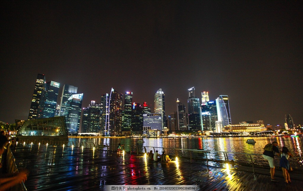 漂亮的新加坡夜景图片_街景夜景_建筑空间-图行天下素材网